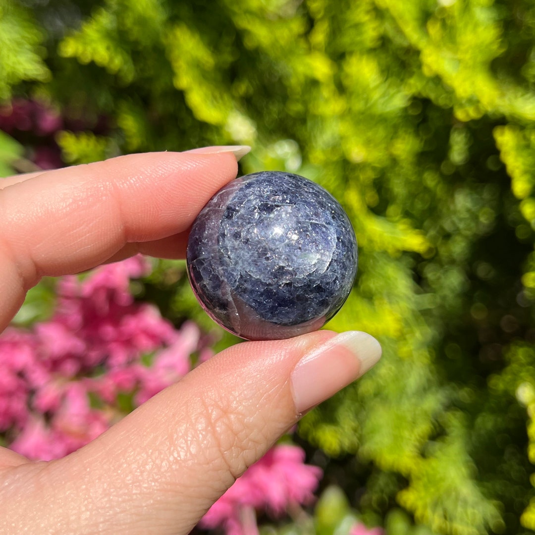 Iolite With Confetti Sunstone Sphere 30.6mm/ Cordierite/ Bloodshot ...