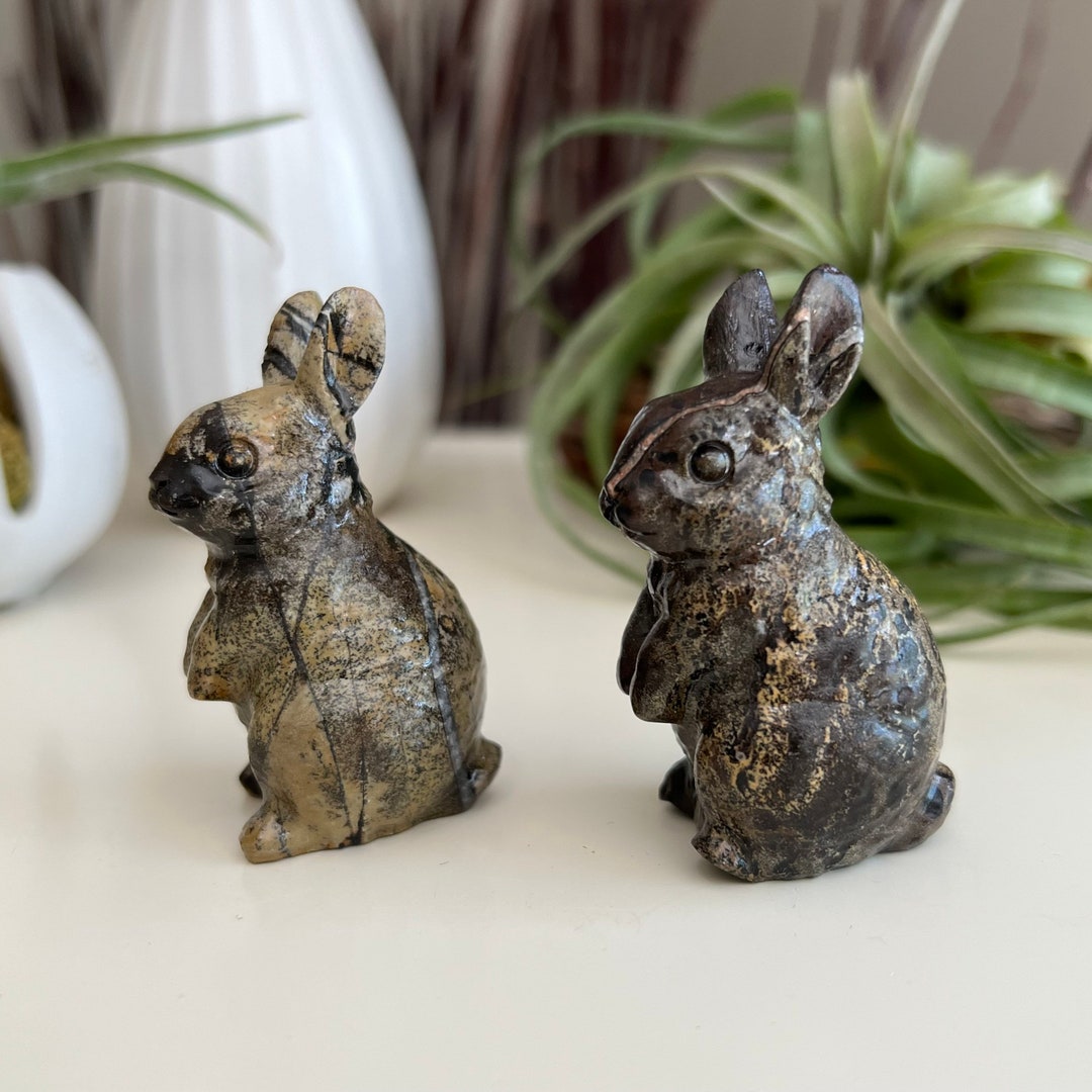 You Choose / Picture Jasper Rabbit / Bunny Figurine - Etsy