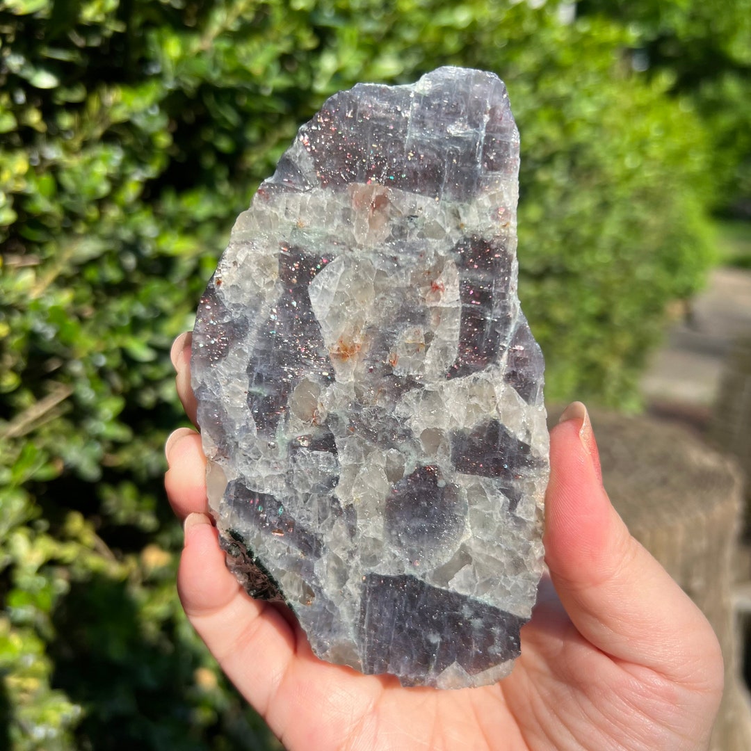 Iolite With Confetti Sunstone and Quartz Slab/ Cordierite/ Bloodshot ...
