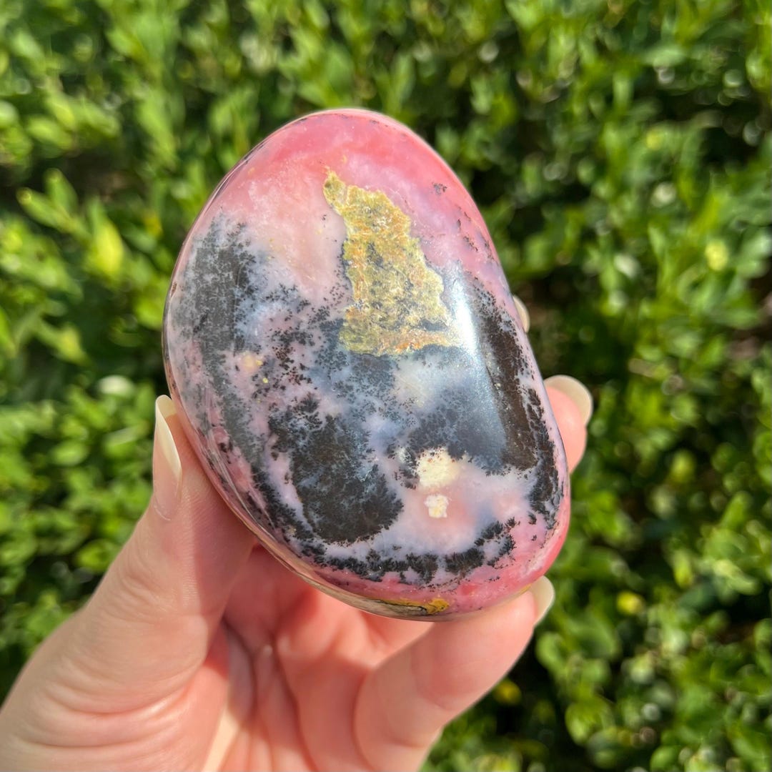 Strawberry Opal Palm Stone / Pink Peruvian Opal / Peru - Etsy