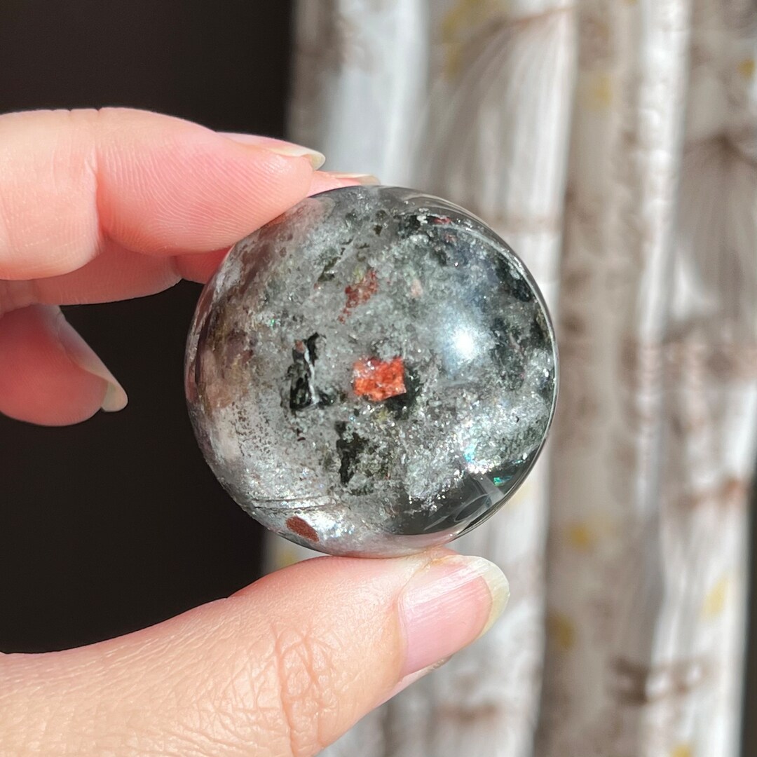 Garden Quartz Sphere 42.4mm / Lodolite Sphere - Etsy
