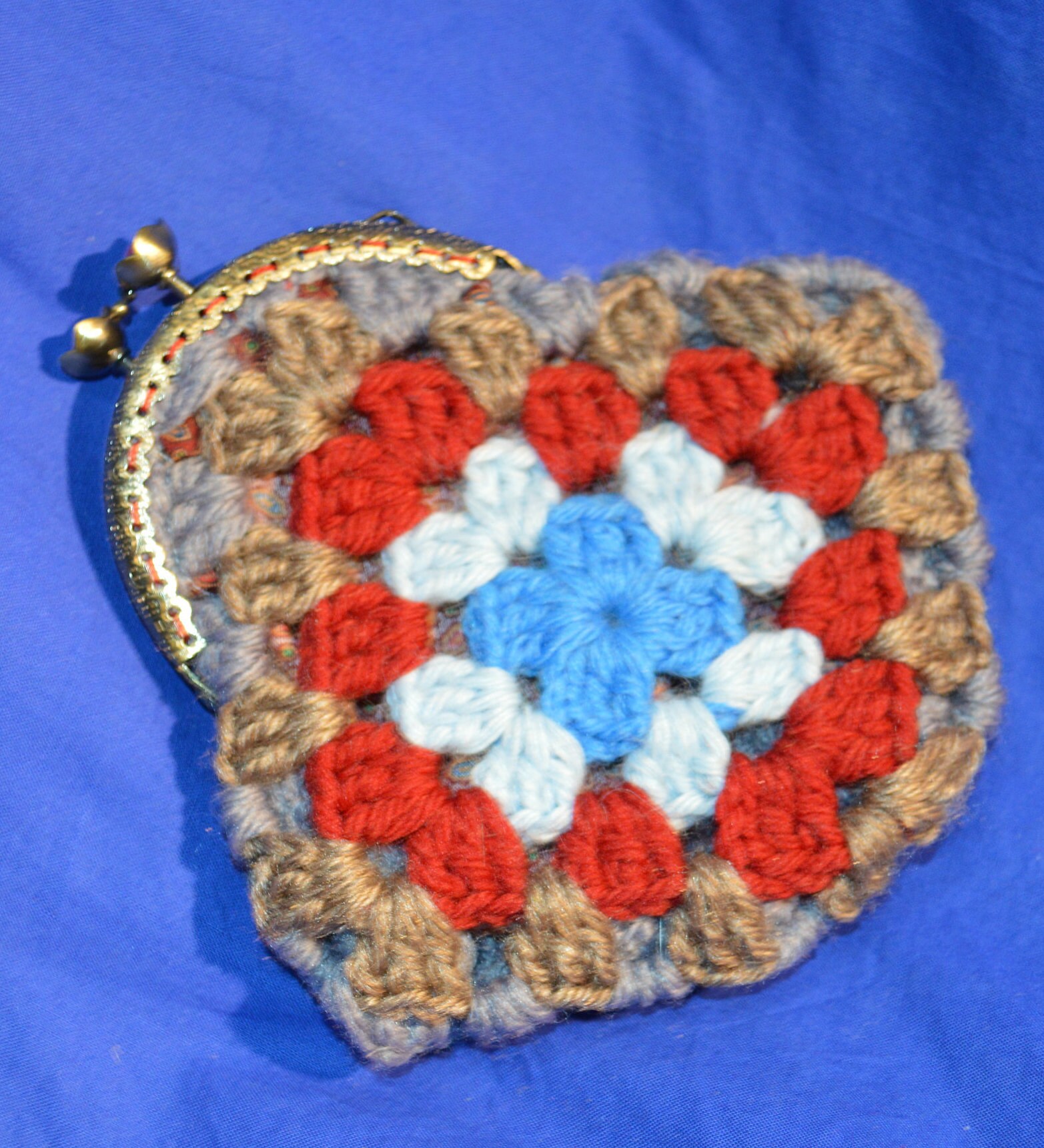 Fun Granny Square Coin Pouch Purses Lined With Cotton Metal Clasp by ...