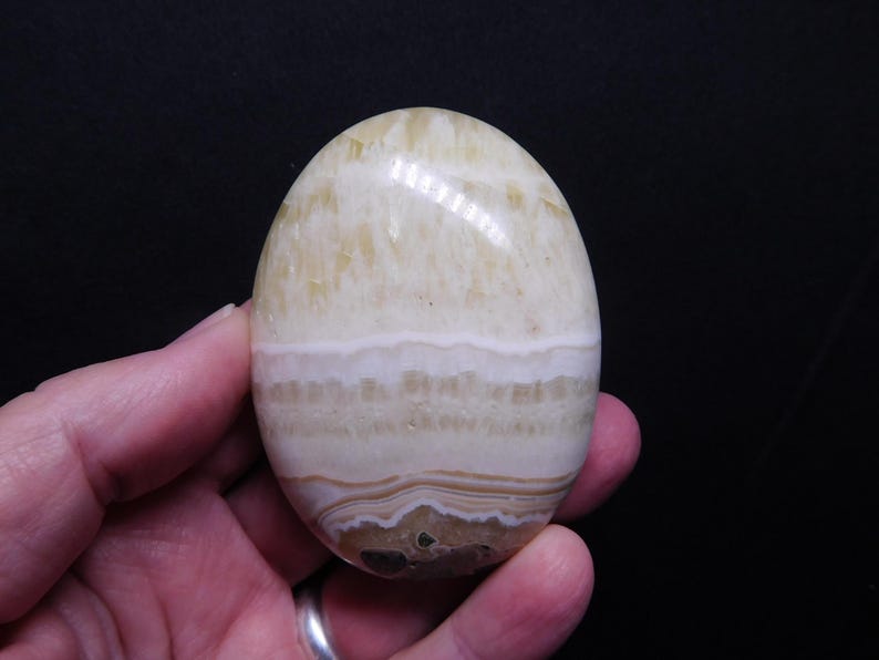Banded Pineapple Calcite Palm Stone From Pakistan – Yellow Calcite ...