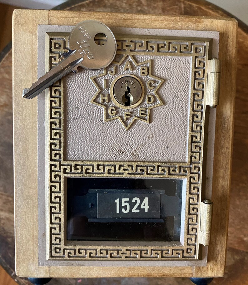 Vintage Lockable Wooden Post Office Box Bank, Storage, Display Piece - Etsy