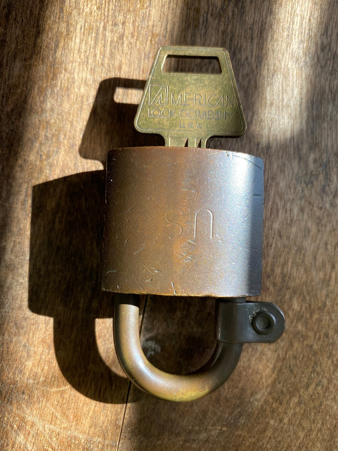 Vintage Brass Padlock US the American Lock Co. One Key - Etsy