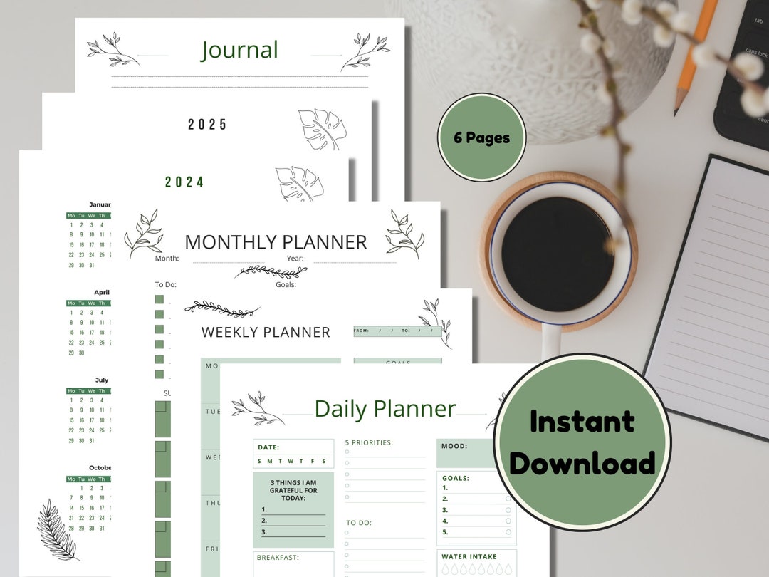 Personal Planner / Printable Planner Pages (8.5X11) / Track Meals ...