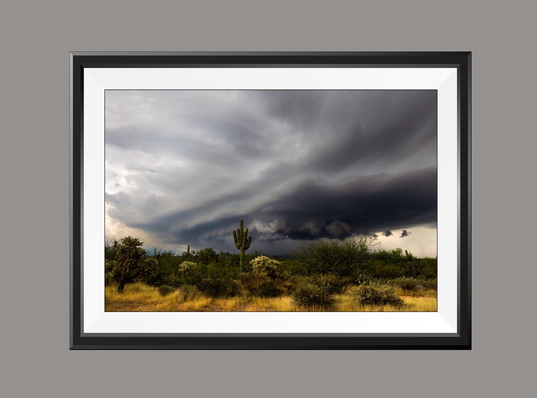 Saguaro Supercell Monsoon Print | Tucson Supercell Poster, Arizona ...