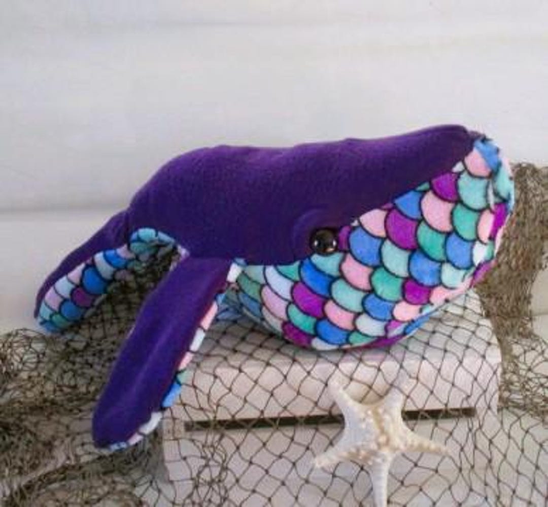 Handmade Purple Whale Plushie: Fleece & Minky Soft Toy - Etsy