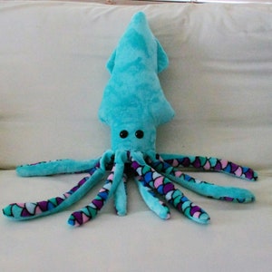 Squid Plushie, Toy Squid, Colorful Squid, Stuffed Squid, Sealife Softie ...