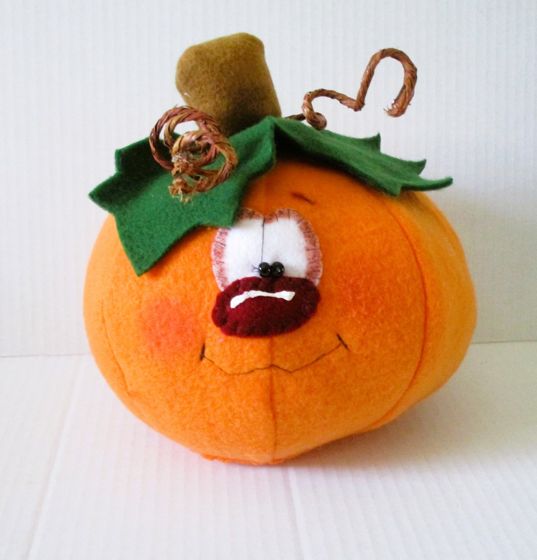 Pumpkin Plushie Halloween Decor Fabric Pumpkin Smiling - Etsy