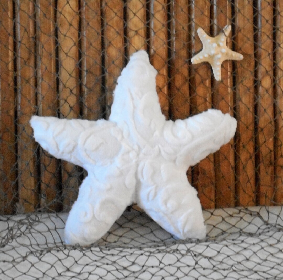 Small Starfish Pillow, Minky Pillows, Nautical Decor, Beach Pillows ...