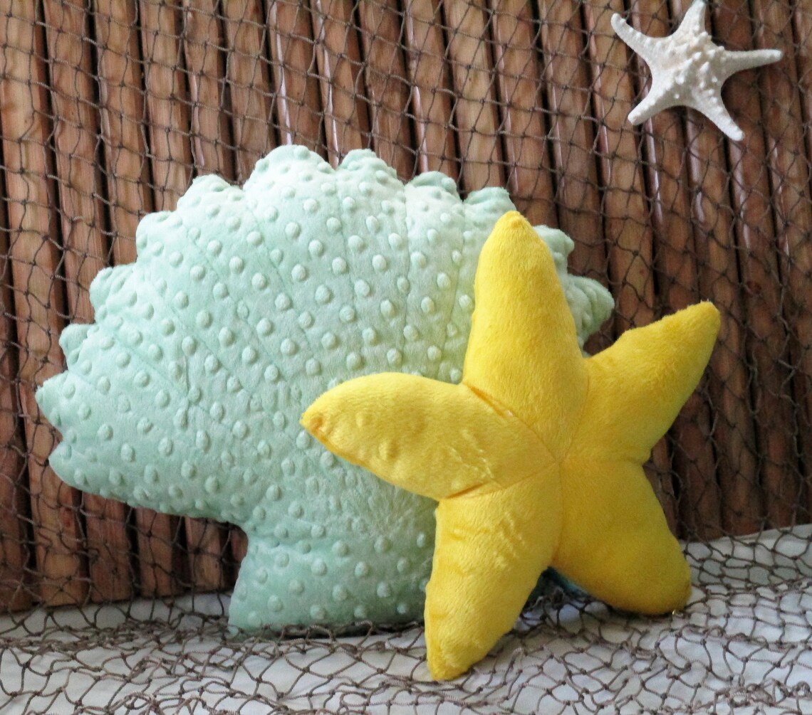 Scallop Shell Pillow Small Scallop Shell Pillow Sage Green | Etsy