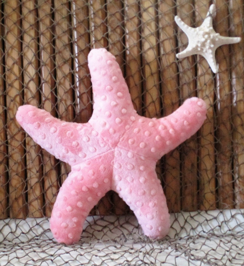 Nautical Decor Starfish Pillow Minky Dot Starfish Coastal - Etsy