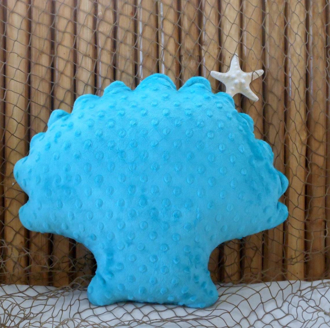 Scallop Shell Pillow Small Scallop Shell Pillow Turquoise - Etsy
