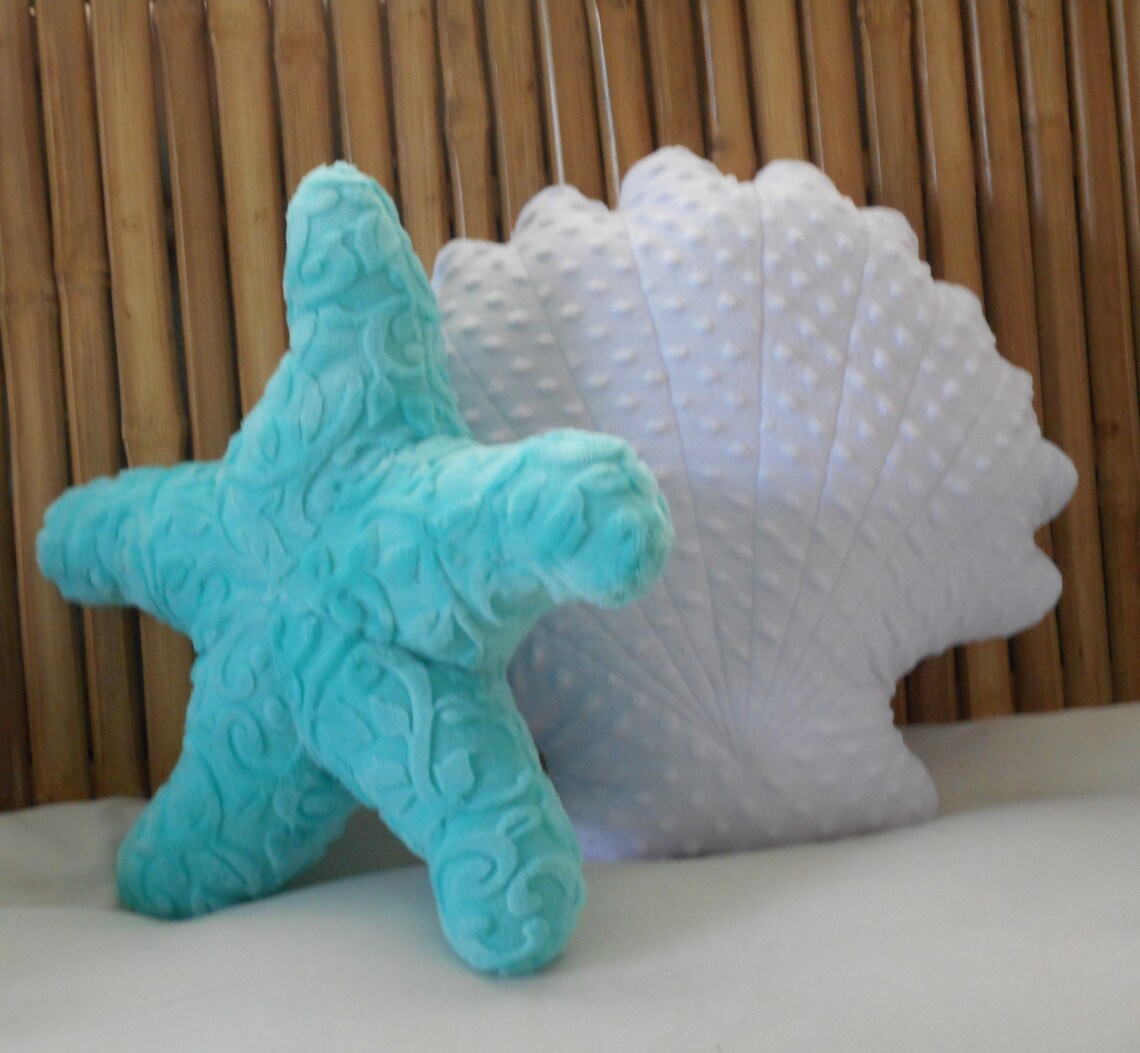 Scallop Shell Pillow White Minky Dot Scallop Shell Throw - Etsy