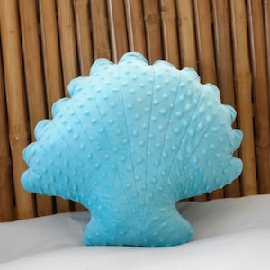 Scallop Shell Pillow, Small Scallop Shell Pillow, Turquoise Shell, 3D ...