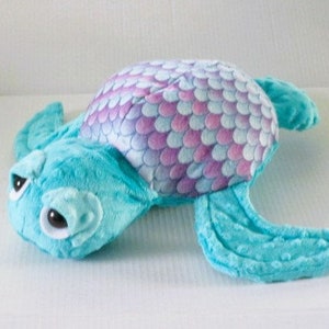 Sea Turtle Plushie, Colorful Sea Turtle Softie, Stuffed Sea Turtle, Sea ...