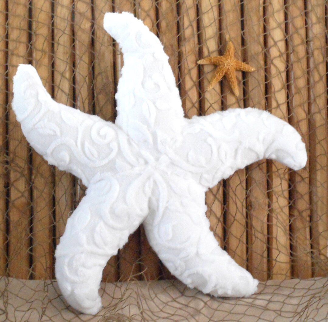 Starfish Pillow, White Starfish Pillow, Nautical Decor, Coastal Living ...