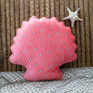 Scallop Shell Pillow, Coral Pink Minky Fabric Scallop Shell Pillow ...