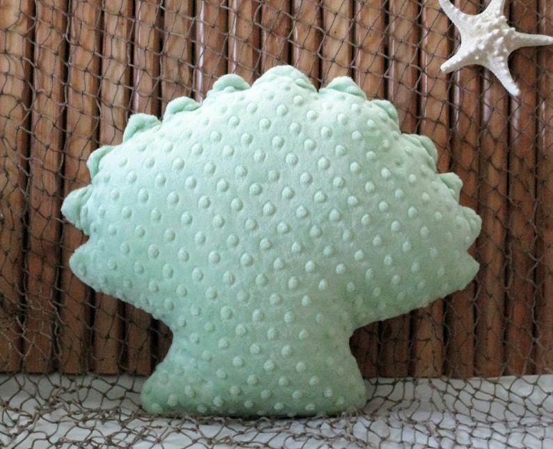 Scallop Shell Pillow Small Scallop Shell Pillow Sage Green | Etsy