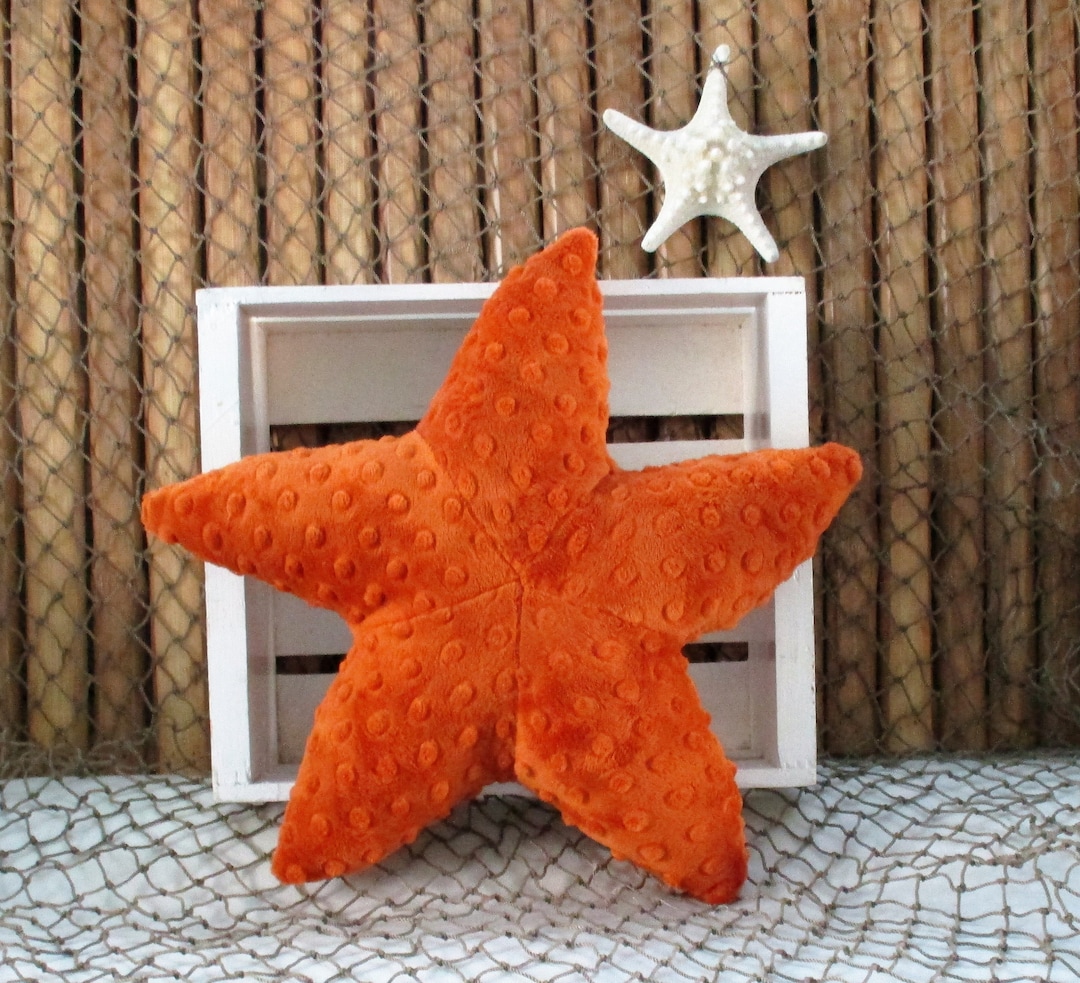 Small Starfish Pillow, Minky Pillows, Nautical Decor, Beach Pillows ...