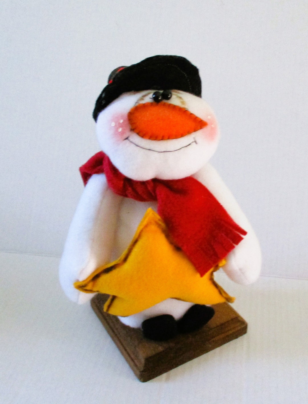 Snowman Plushie, Snowman Figurine, Holiday Decor, Christmas Decor, Xmas ...