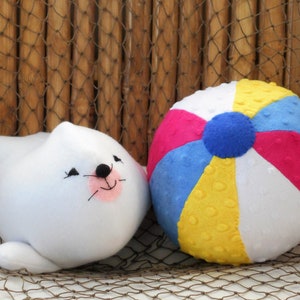 Baby Seal and Beach Ball Plushies, Seal Child's Toy, Nautical Toy ...