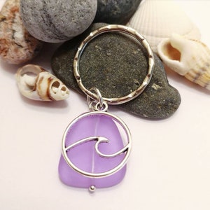 Sea Glass Keyring, Surfer Keyring, Beach Lover Gift, Beach Wedding ...