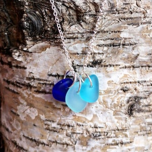 Sea Glass Necklace, Sea Glass Choker Necklace, Layering Necklace, Beach ...