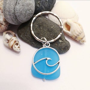 Sea Glass Keyring, Surfer Keyring, Beach Lover Gift, Beach Wedding ...
