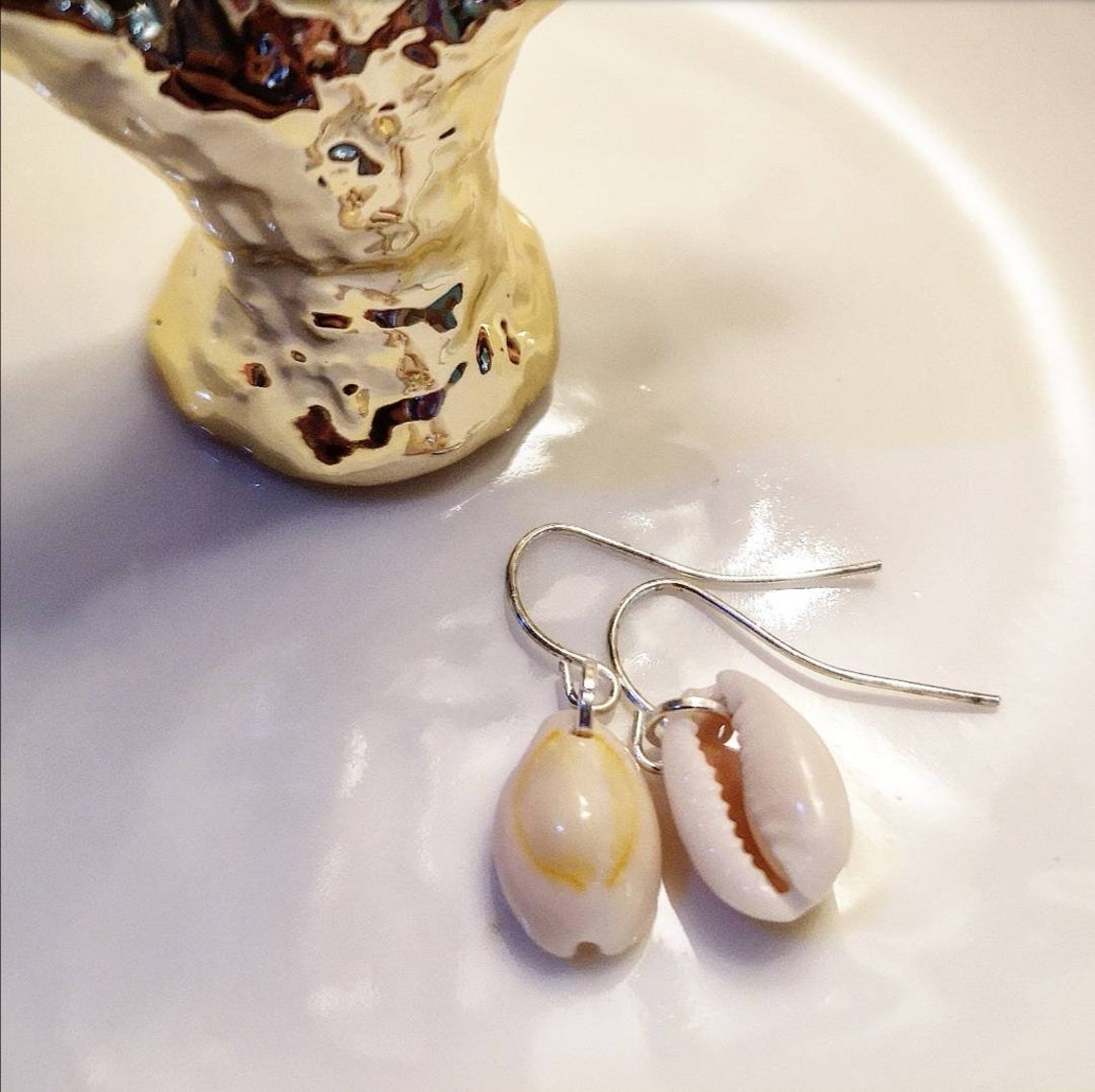 Shell Earrings Boho Earrings Cowrie Shell Earrings Shell | Etsy