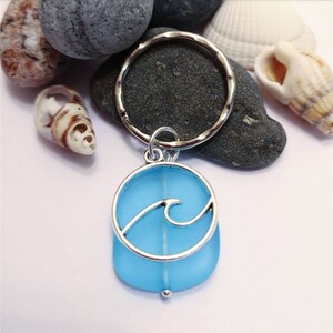 Sea Glass Keyring, Surfer Keyring, Beach Lover Gift, Beach Wedding ...