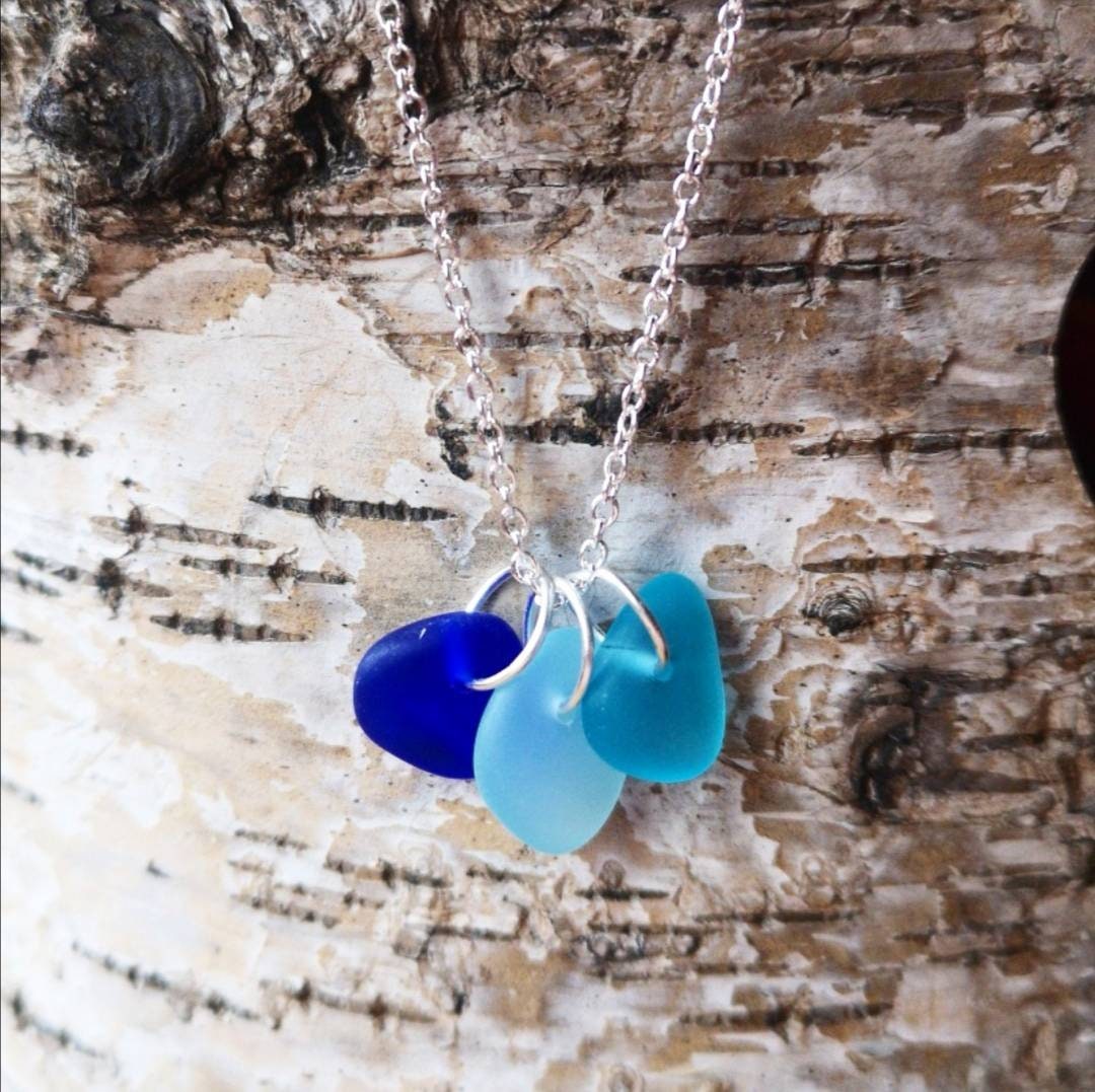 Sea Glass Necklace Sea Glass Choker Necklace Layering - Etsy