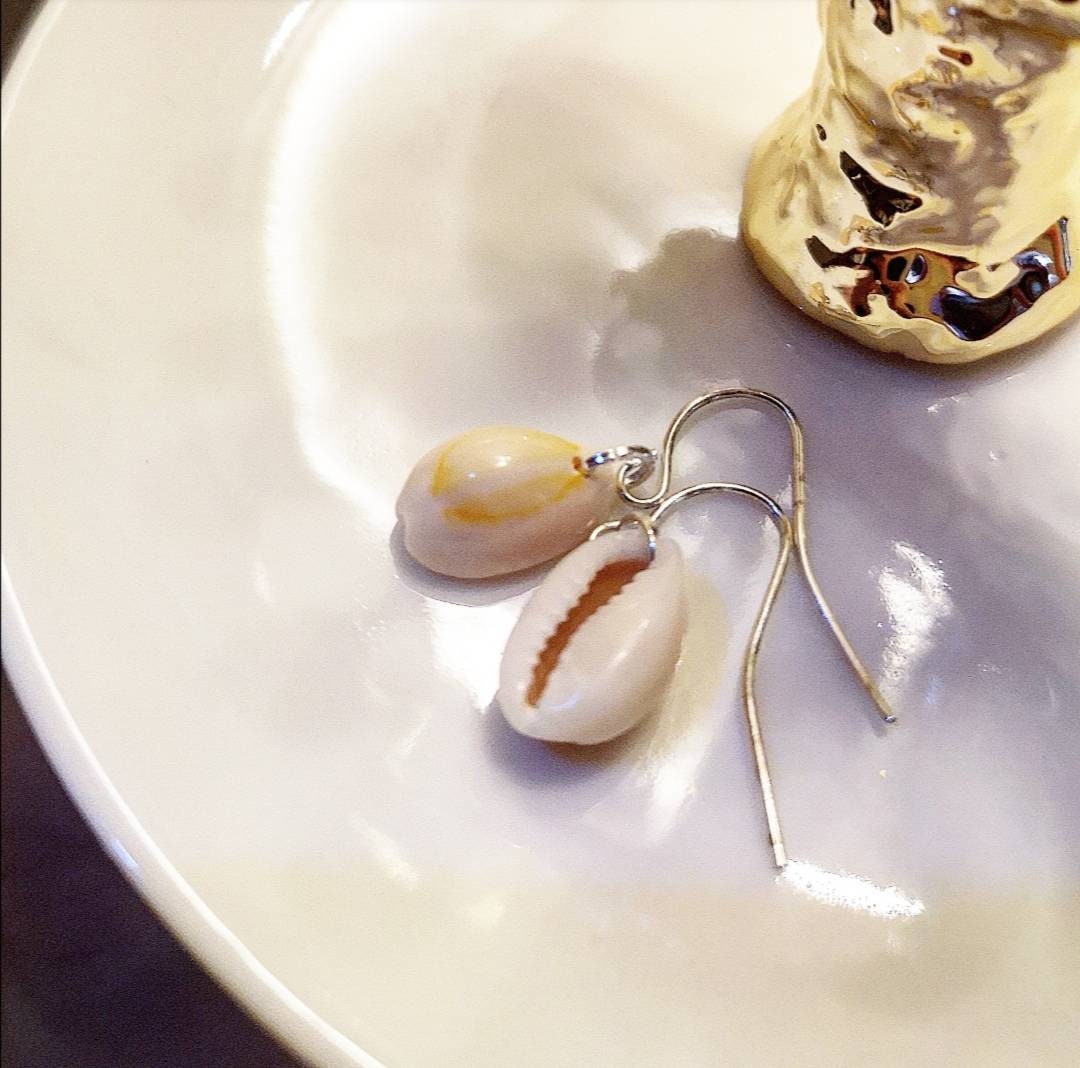 Shell Earrings Boho Earrings Cowrie Shell Earrings Shell | Etsy