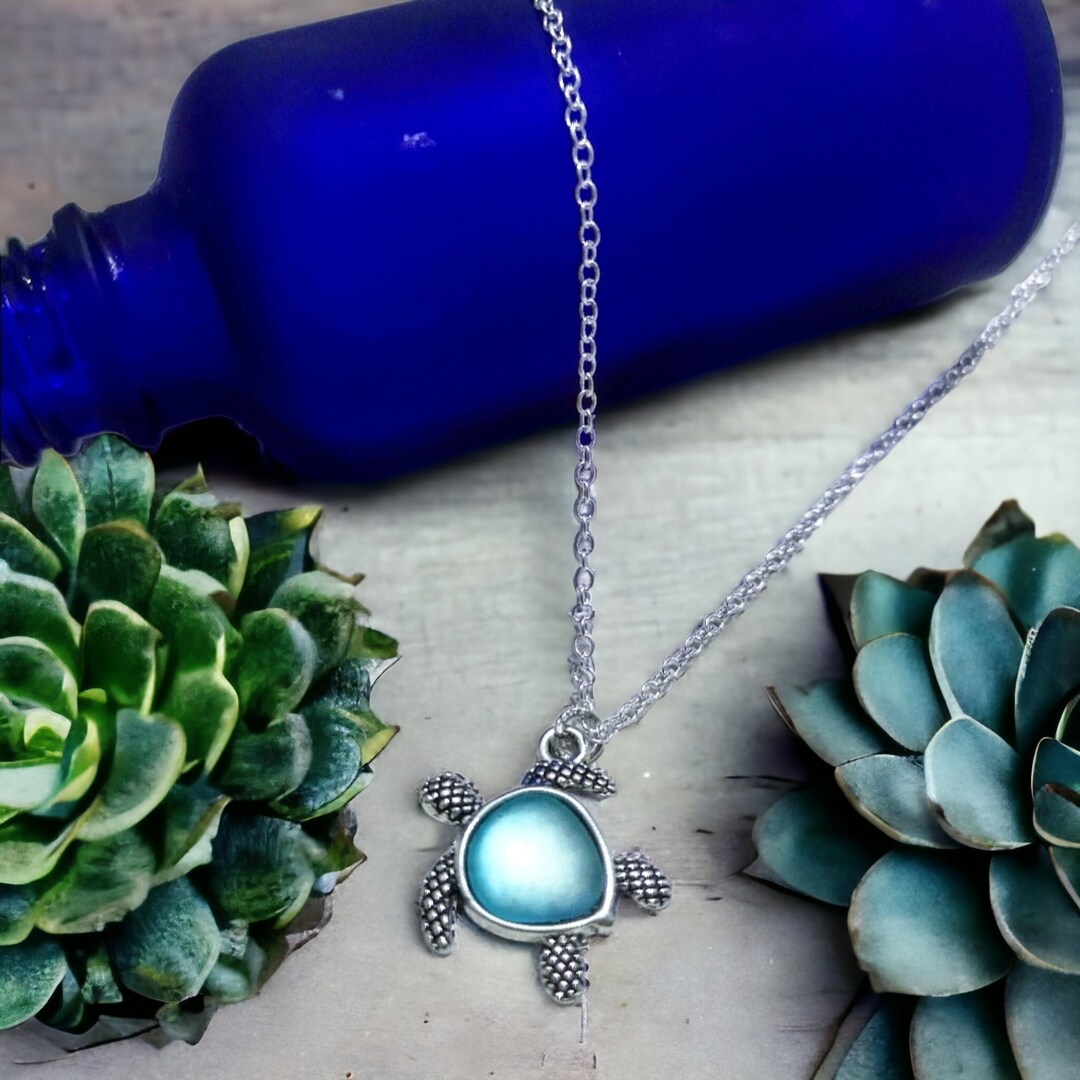 Blue Sea Turtle Necklace, Turtle Jewellery, Turtle Pendant, Honu Turtle ...