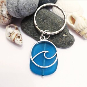 Sea Glass Keyring, Surfer Keyring, Beach Lover Gift, Beach Wedding ...