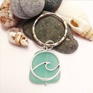 Sea Glass Keyring, Surfer Keyring, Beach Lover Gift, Beach Wedding ...