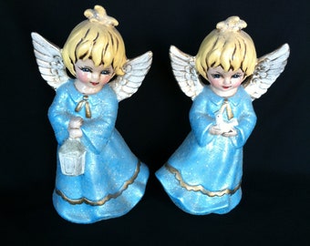 Hand painted ceramic angels | Etsy