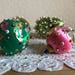 Four Satin Cover Styrofoam Push Pin Decorated Ornaments See Description ...