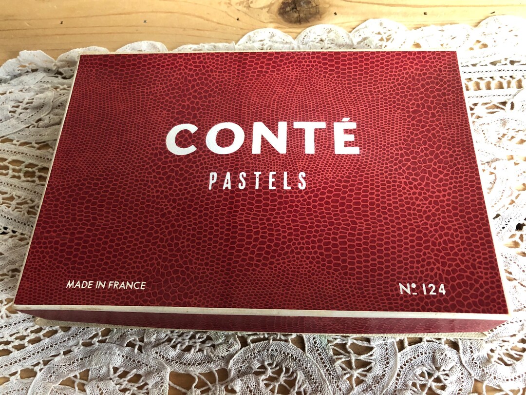 A Box of Used Pastel Pencils/box Reads Conte Pastels Made in France No ...