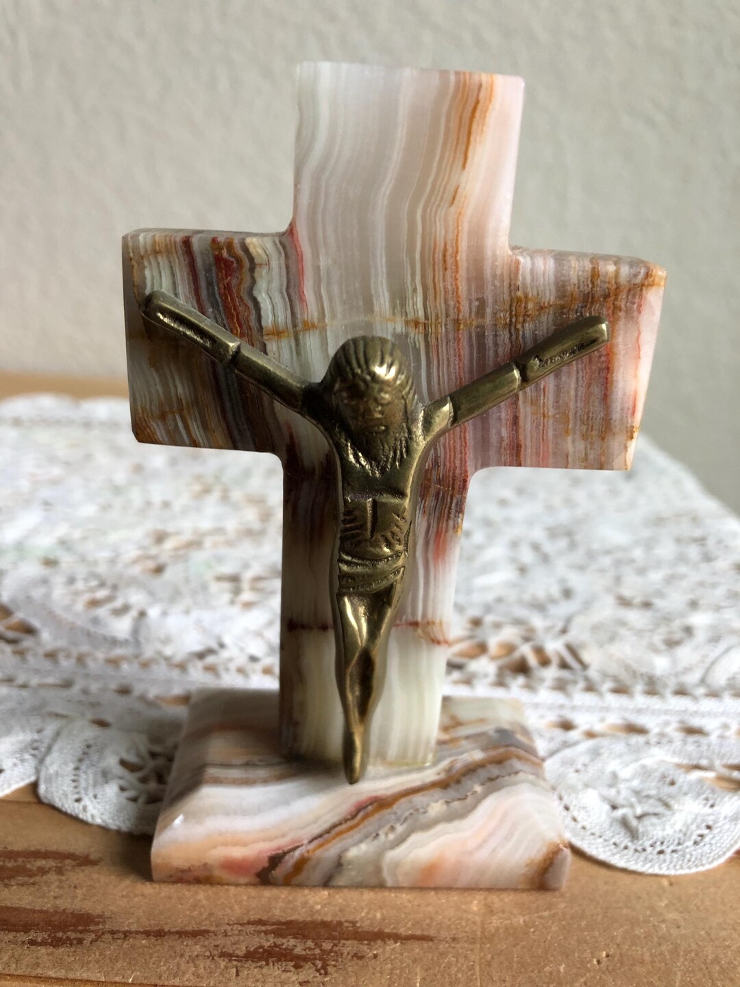 A Figurine of Jesus Christ on the Cross/shelf or Table Top Item See ...