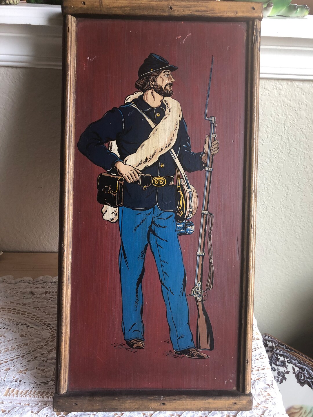 A Rustic Painting on Board of A Union Soldier Wall Decor - Etsy