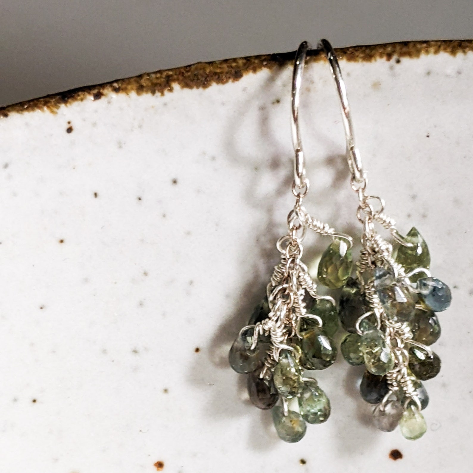 Sapphire Waterfall Sterling Silver Earring - Etsy