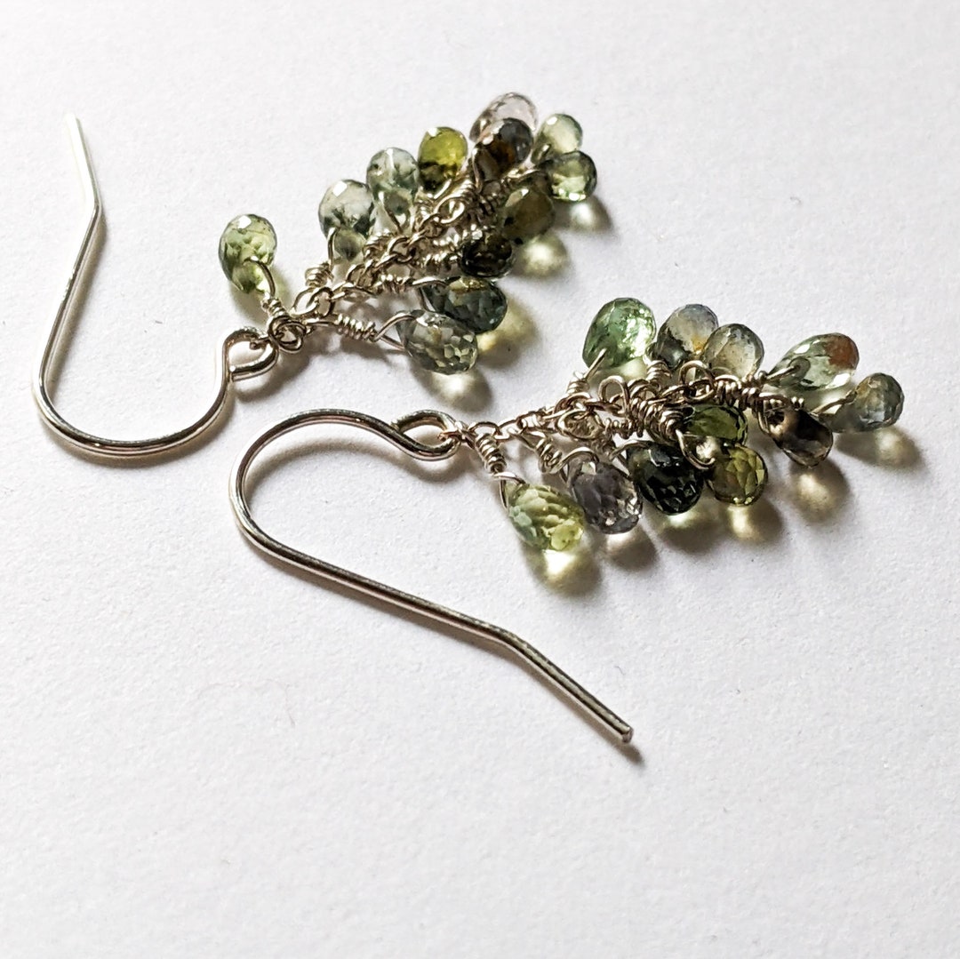 Sapphire Waterfall Sterling Silver Earring - Etsy