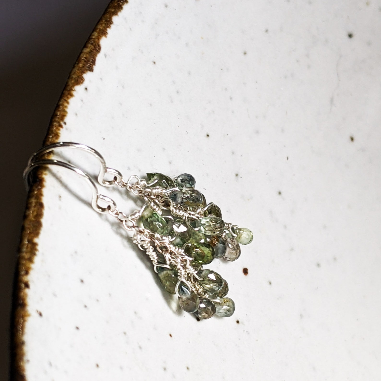 Sapphire Waterfall Sterling Silver Earring - Etsy
