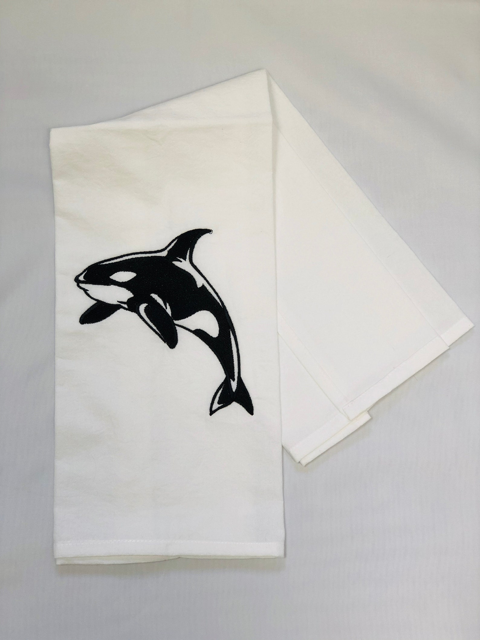 Embroidered Orca Whale Animal Home Kitchen Towel Guest Towel - Etsy