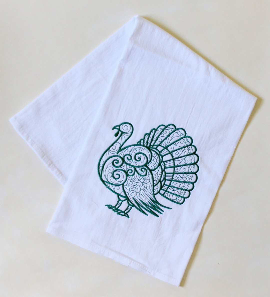 Embroidered Thanksgiving Turkey Fall Holiday Home Kitchen Towel Guest ...