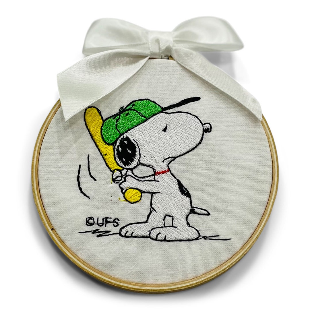 Ornament - Embroidered Snoopy Playing Baseball Woodstock Peanuts Snoopy ...