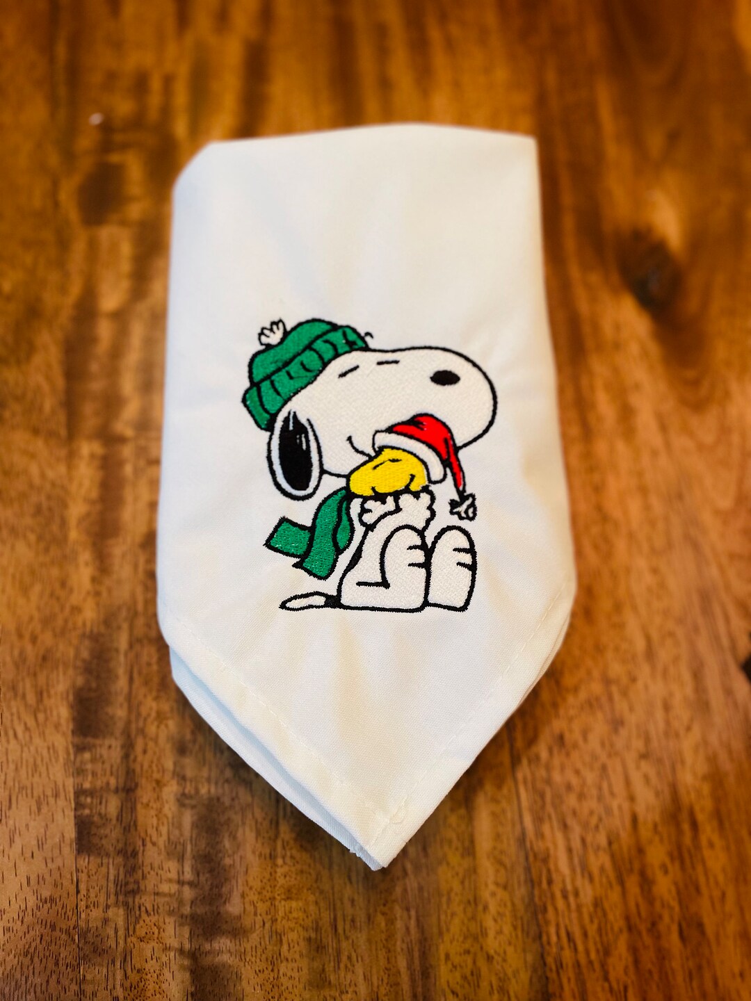 Pair of Embroidered Snoopy and Woodstock Holiday Napkins - Set of Two ...