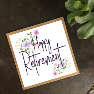 Retirement Card - Happy Retirement - Pretty Retirement Card - Feminine ...